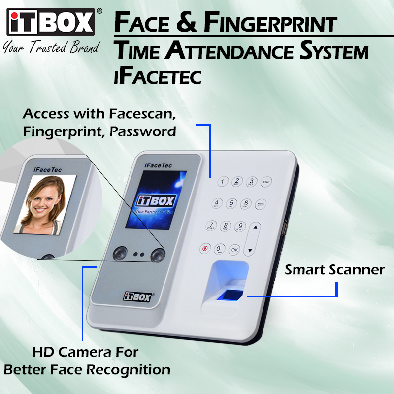 iTBOX iFaceTec Face Recognition & Fingerprint Attendance Machine : Aston