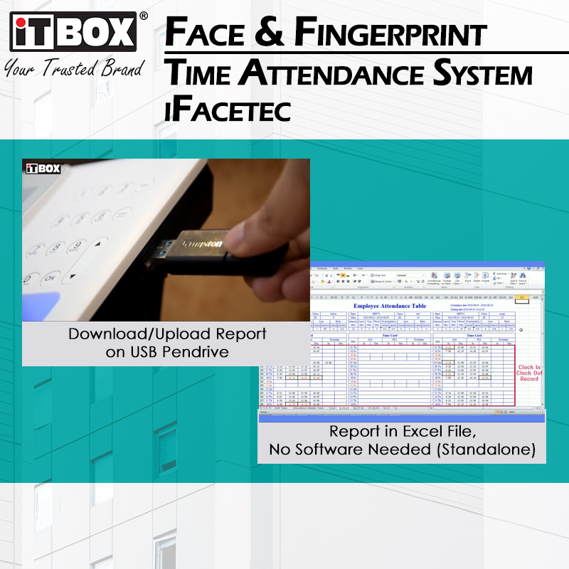 iTBOX iFaceTec Face Recognition & Fingerprint Attendance Machine : Aston
