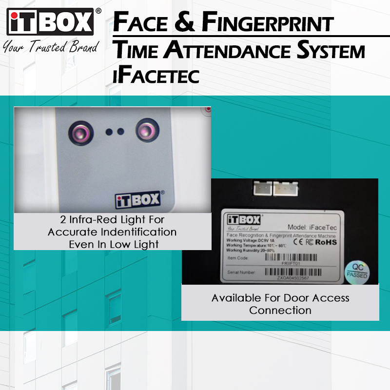 iTBOX iFaceTec Face Recognition & Fingerprint Attendance Machine : Aston