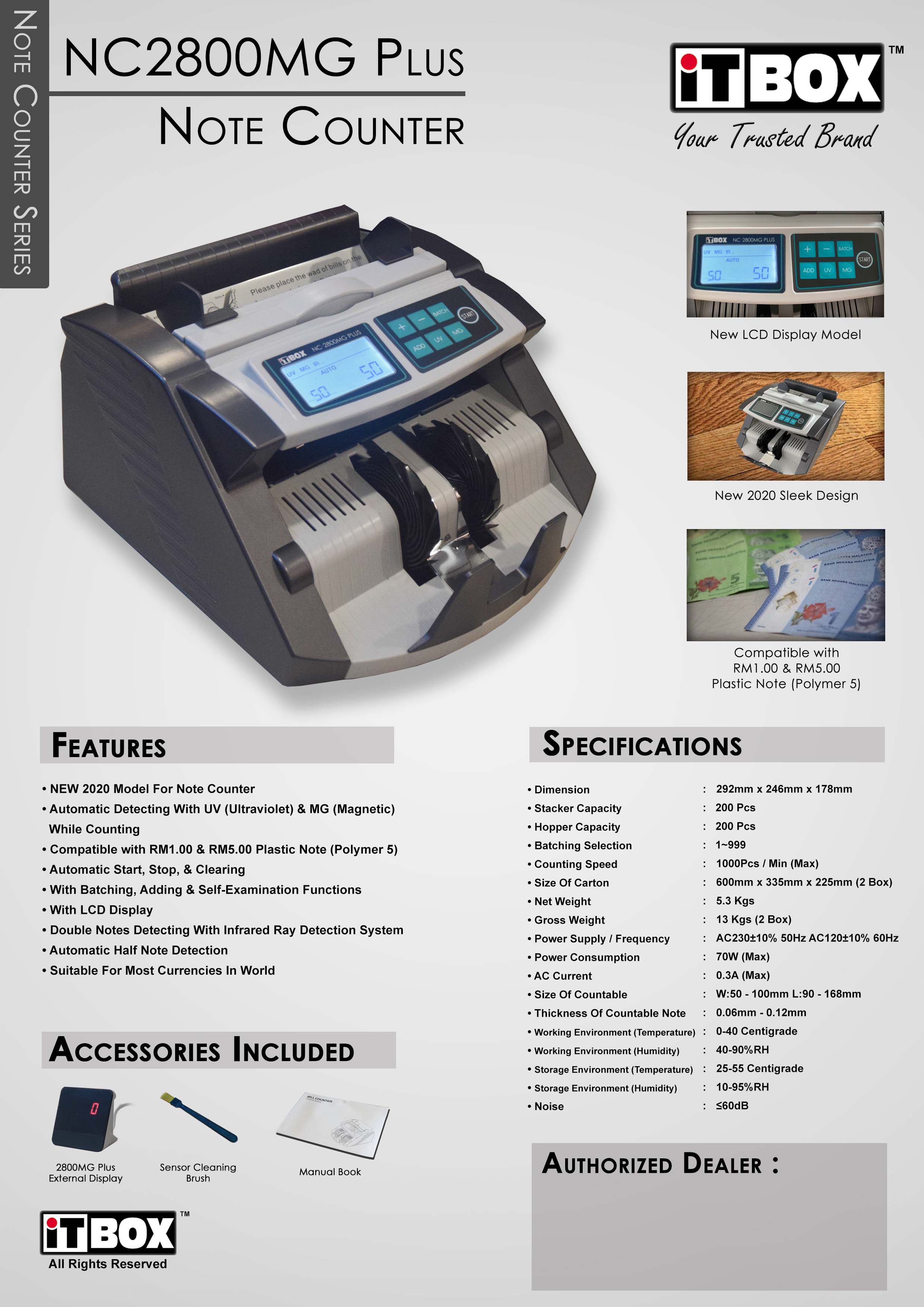 iTBOX Note Counter Machine NC-2800MG Plus | Money Cash Counter Machine ...